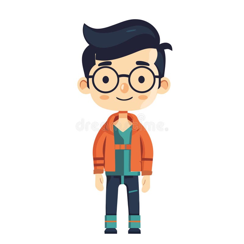 Escolar Sonriente Parado Con Avatar Ilustración del Vector ...