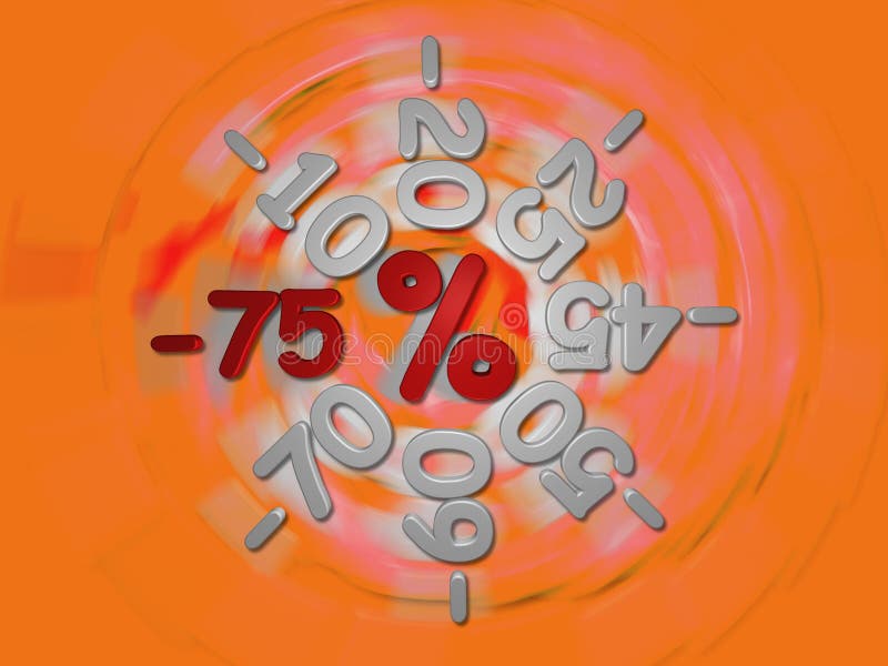 Escomptes -75 pour cent illustration stock. Illustration du réduit ...