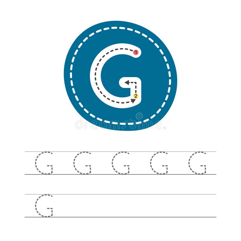 Letra G Alfabeto Inglés Práctica De La Escritura Juego Educativo ...