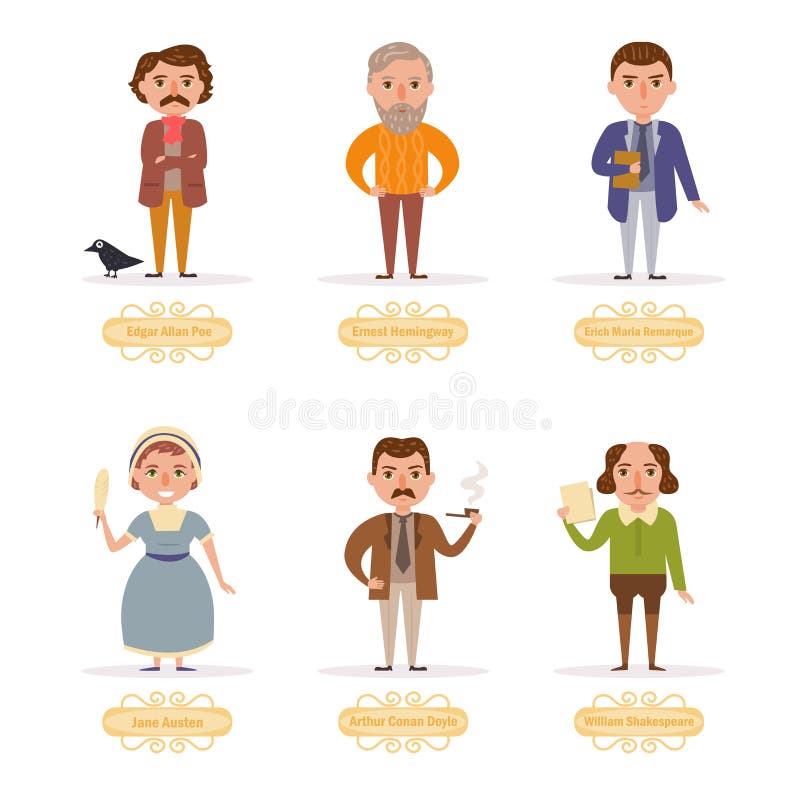 Escritores Famosos Vector Historieta Ilustración del Vector ...