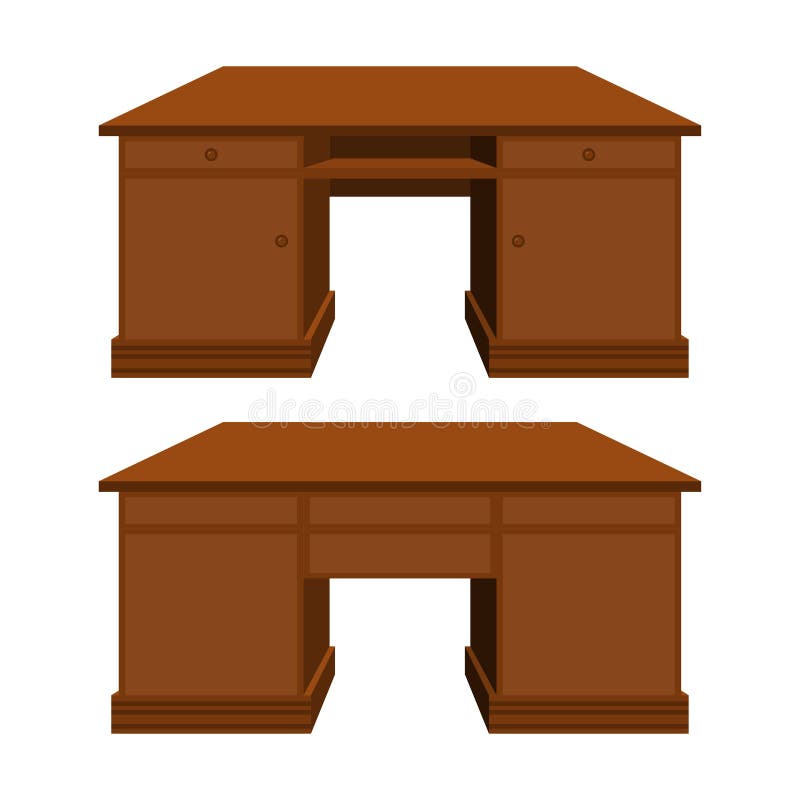 Escritorio De Madera Del Vector En Perspectiva Stock de ilustración ...