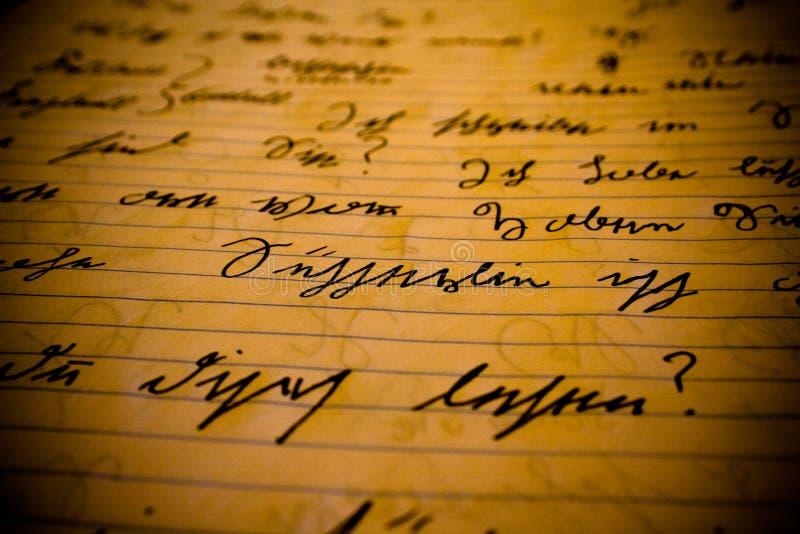 Escritura alemana antigua foto de archivo. Imagen de vocal - 6483790