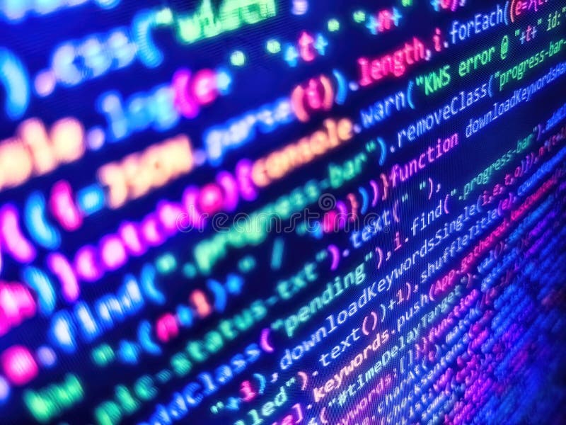 Escritura De Código De Programación. Caracteres Y Dígitos De Letras. Código Fuente De Software ...