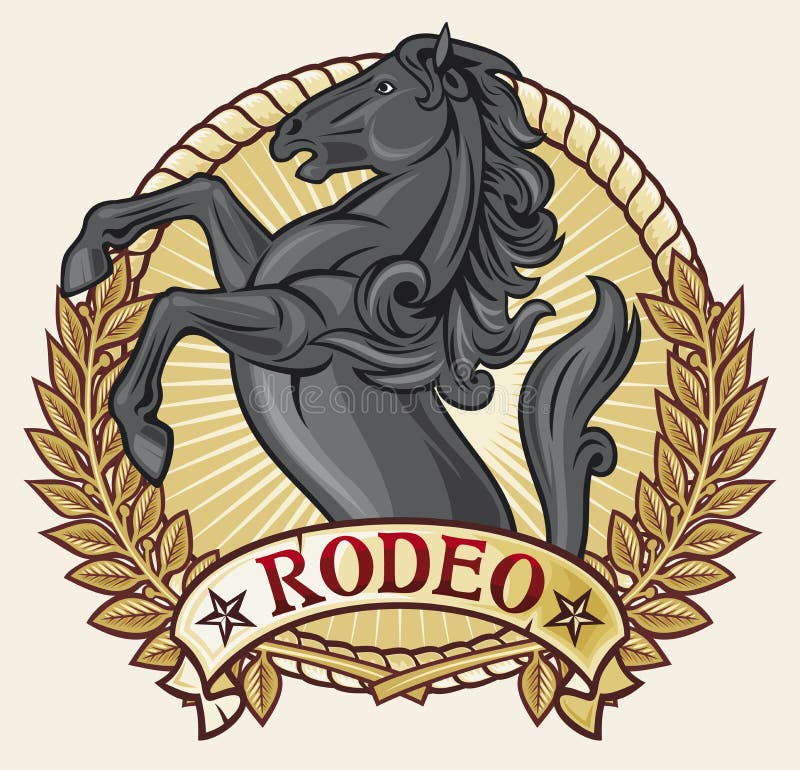 Escritura De La Etiqueta Del Rodeo Ilustración del Vector - Ilustración ...
