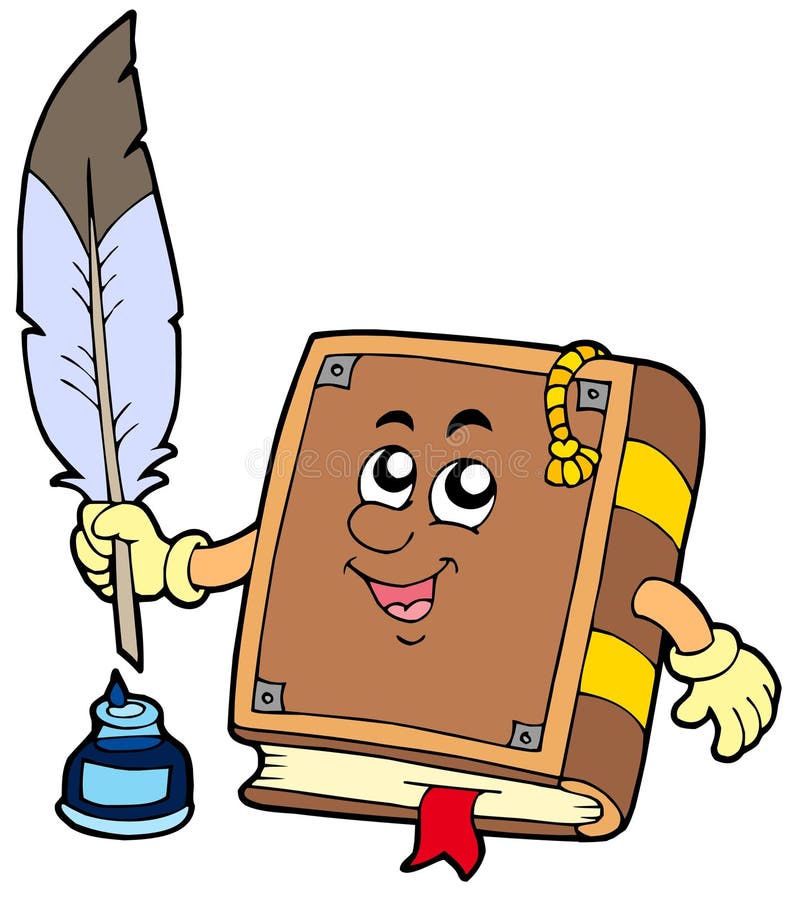 Libro Con La Pluma De La Pluma Ilustración del Vector - Ilustración de ...