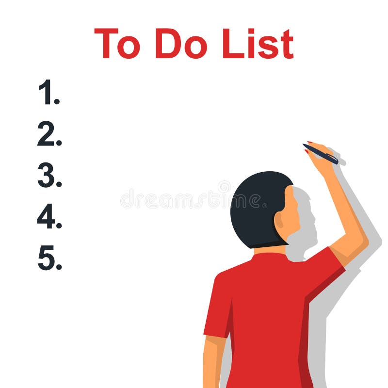 Escritura Para Hacer La Lista Que Comprueba Plan Ilustración del Vector ...