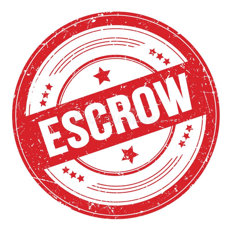 ESCROW Text on Red Round Grungy Stamp Stock Illustration - Illustration ...