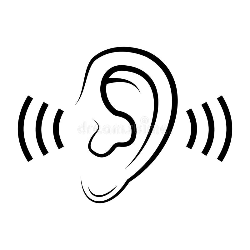 Escucha La Muestra Del Icono Ilustración del Vector - Ilustración de ...