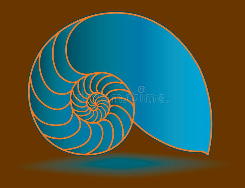 Escudo azul do nautilus ilustração do vetor. Ilustração de azul - 4545996