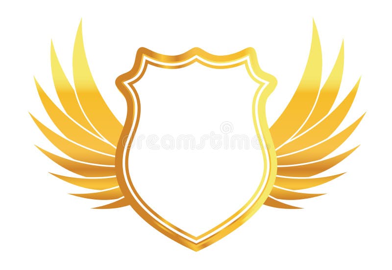 Escudo con alas. ilustración del vector. Ilustración de bandera - 198210325