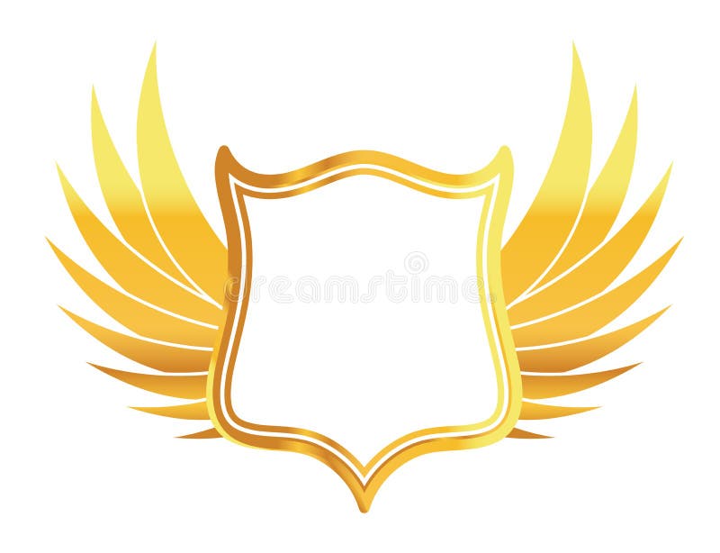 Escudo Con Alas Y Estrella. Plantilla De Logotipo Alado. Emblema ...