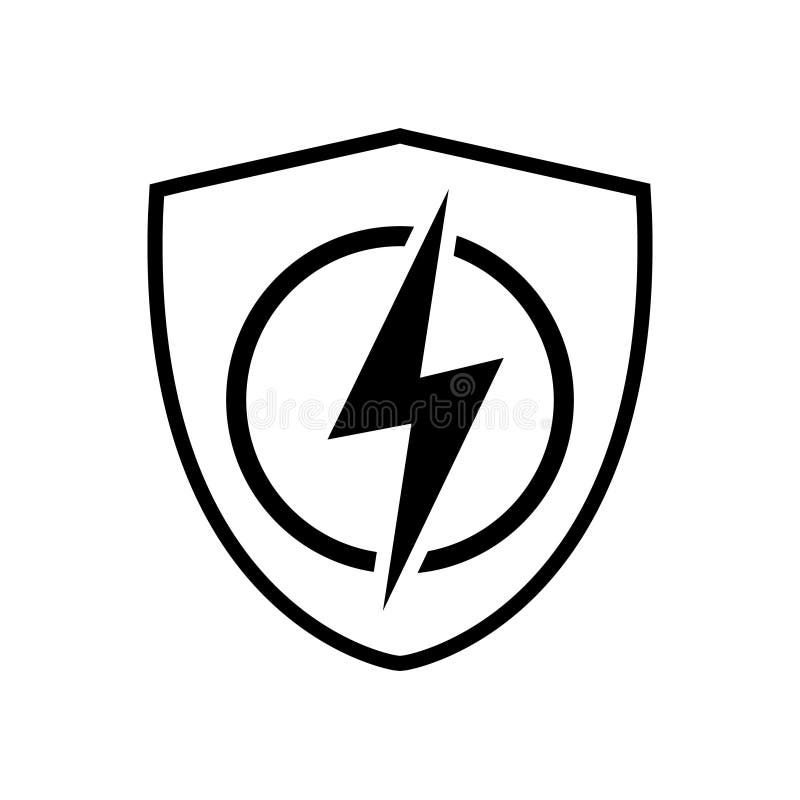 Escudo Con El Relámpago - Símbolo Del Poder Ilustración del Vector ...