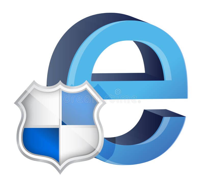 Escudo Con El Símbolo Para Internet Stock de ilustración - Ilustración ...