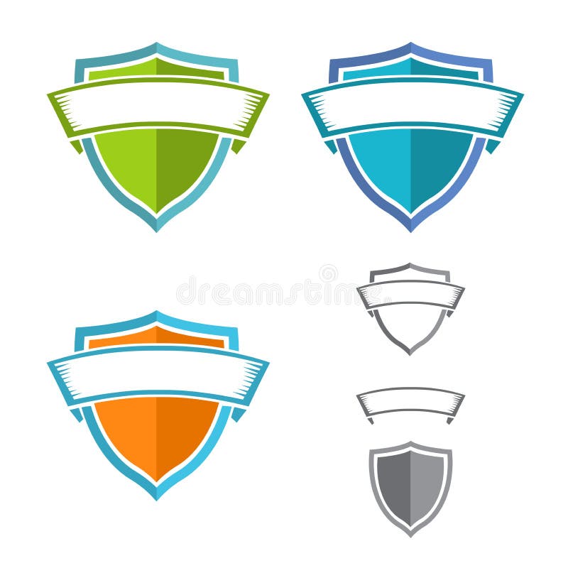 Escudo Con El Sistema De La Cinta Ilustración del Vector - Ilustración ...