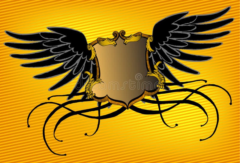 Escudo con las alas ilustración del vector. Ilustración de copia - 31511773
