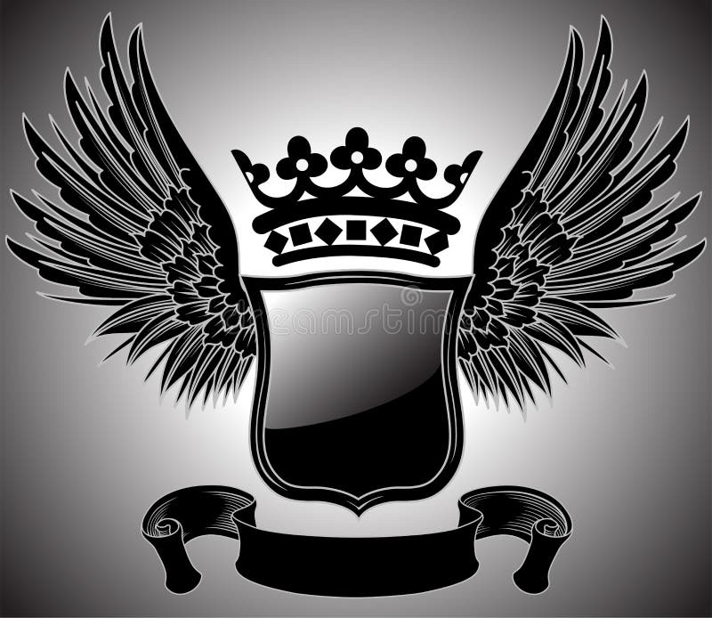 Escudo de armas con alas ilustración del vector. Ilustración de ...