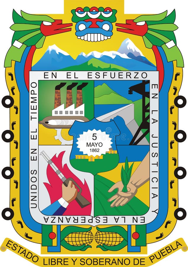 Escudo De Armas Del Estado De Puebla Ilustración del Vector ... Escudo De Armas Del Estado De Puebla Ilustración del Vector ...