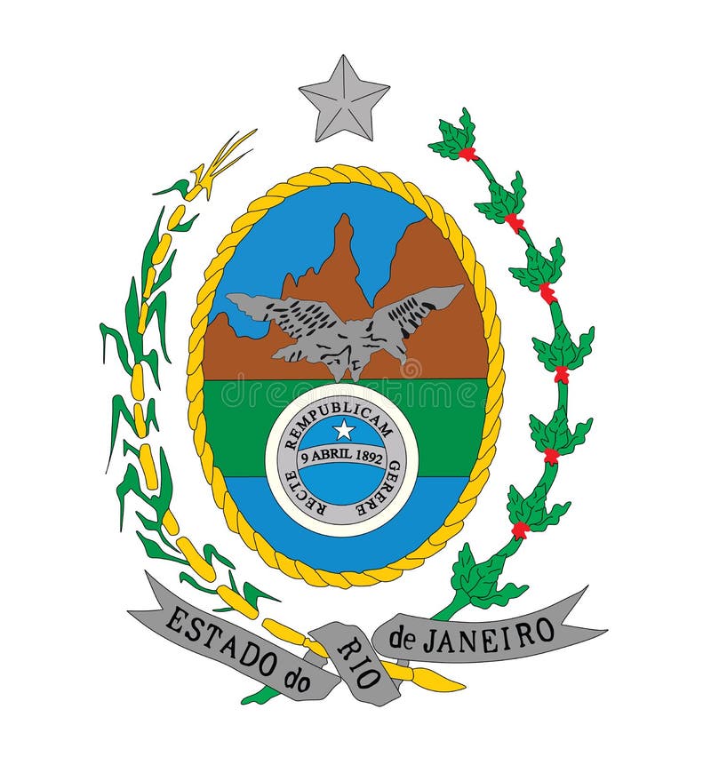 Escudo De Armas De Rio De Janeiro, El Brasil Stock de ilustración ...