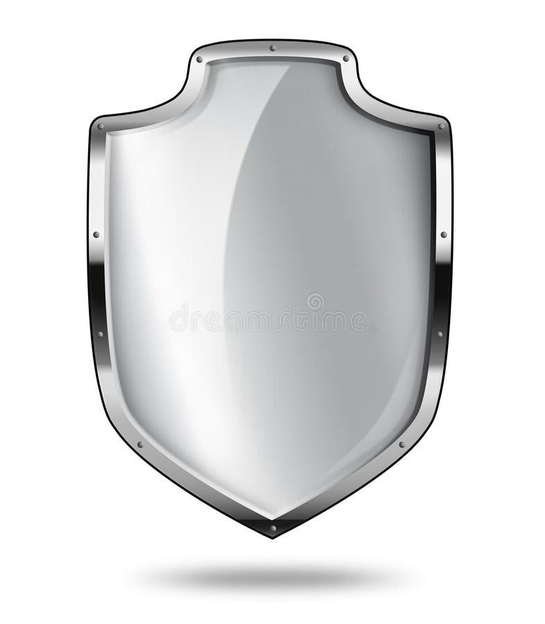 Escudo De Plata Con La Sombra Stock de ilustración - Ilustración de ...