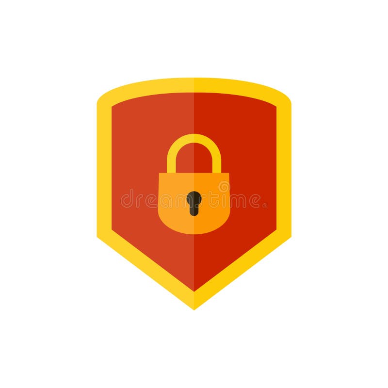 Escudo Del Icono De La Seguridad Del Web, Escudo Rojo, Icono Simple Del ...