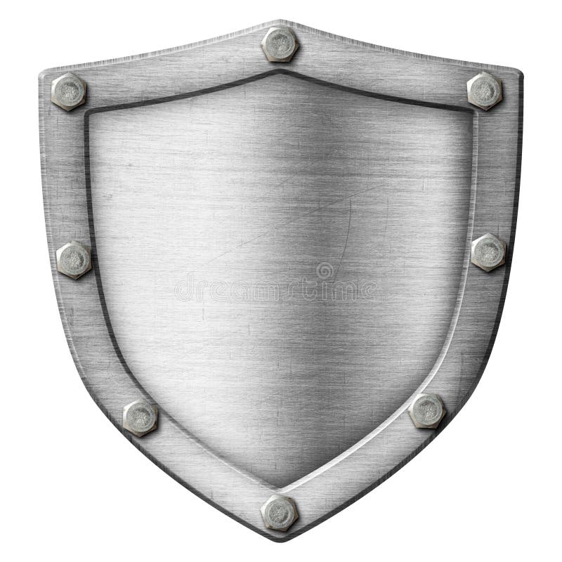 Escudo hecho del metal stock de ilustración. Ilustración de negro ...