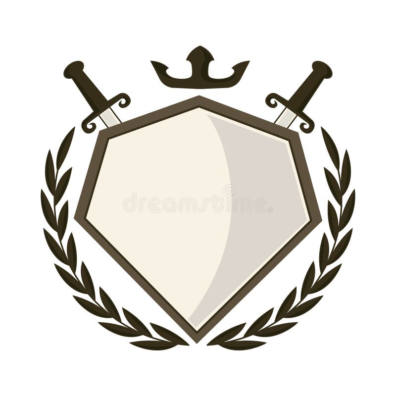 Escudo Medieval Com Espadas Ilustração do Vetor - Ilustração de projeto ...