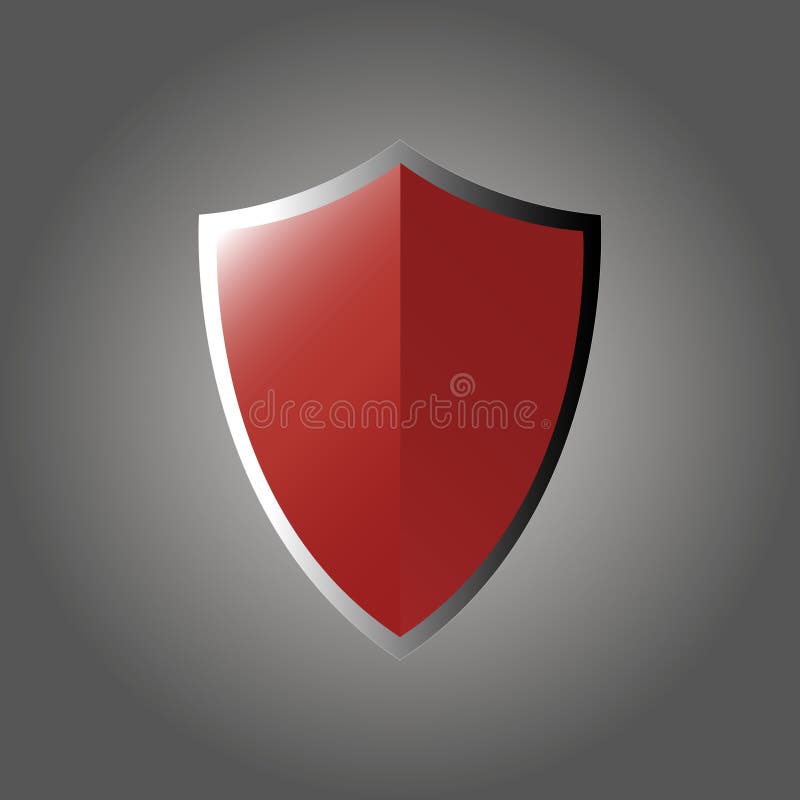 Escudo Rojo En Un Fondo Gris Stock de ilustración - Ilustración de ...