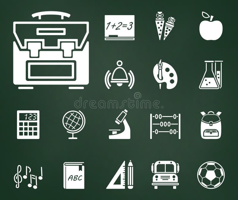Escuela Primaria - Iconset - Iconos Stock de ilustración - Ilustración ...