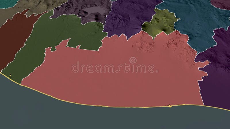 Escuintla, Guatemala - Highlighted. Administrative Stock Illustration ...