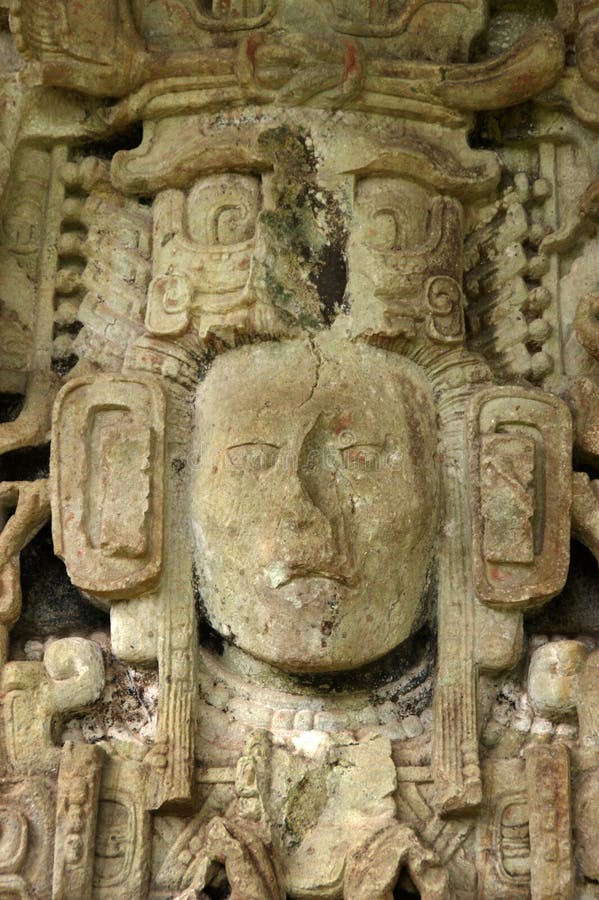 Frente Maya De La Escultura Foto de archivo - Imagen de museo, roca ...