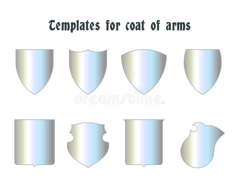 Escutcheons for Coat of Arms Set Stock Vector - Illustration of coat ...