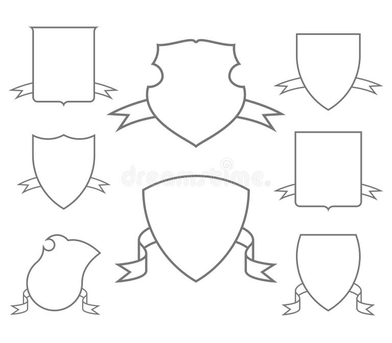 Escutcheons for Coat of Arms Set Stock Vector - Illustration of arms ...