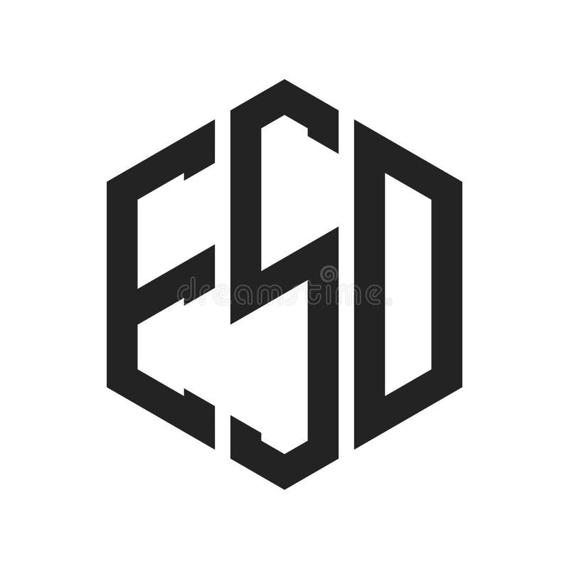 ESD Logo Design. Initial Letter ESD Monogram Logo Using Hexagon Shape ...