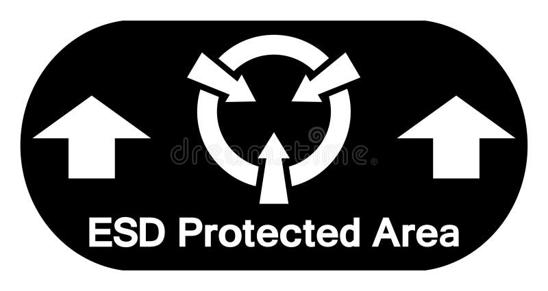 ESD Protective Area Symbol Sign, Vector Illustration, Isolated on White ...
