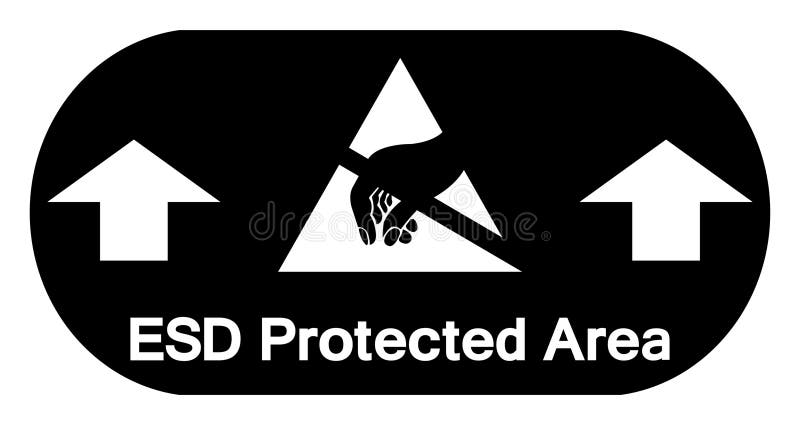 ESD Protective Area Symbol Sign, Vector Illustration, Isolated on White ...