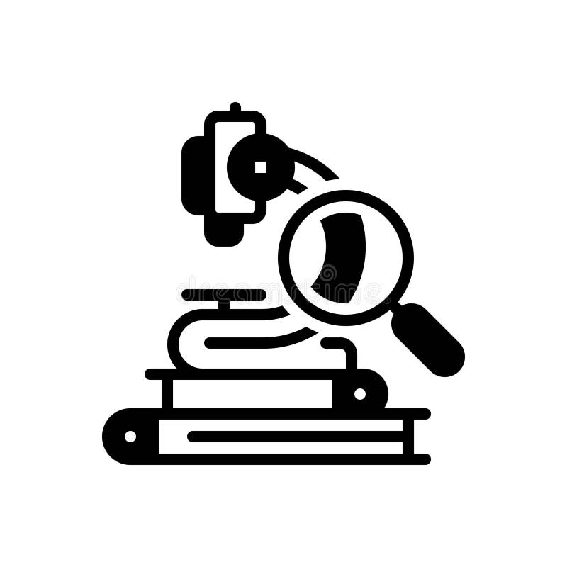 Black Solid Icon for Research, Trial and Instrument Stock Illustration ...