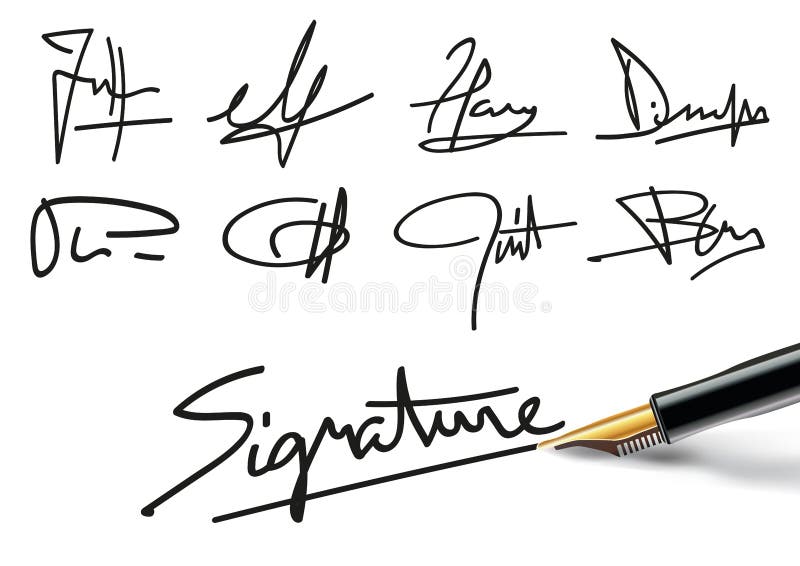 Esempi Differenti Di Stile Della Firma Illustrazione Vettoriale ...