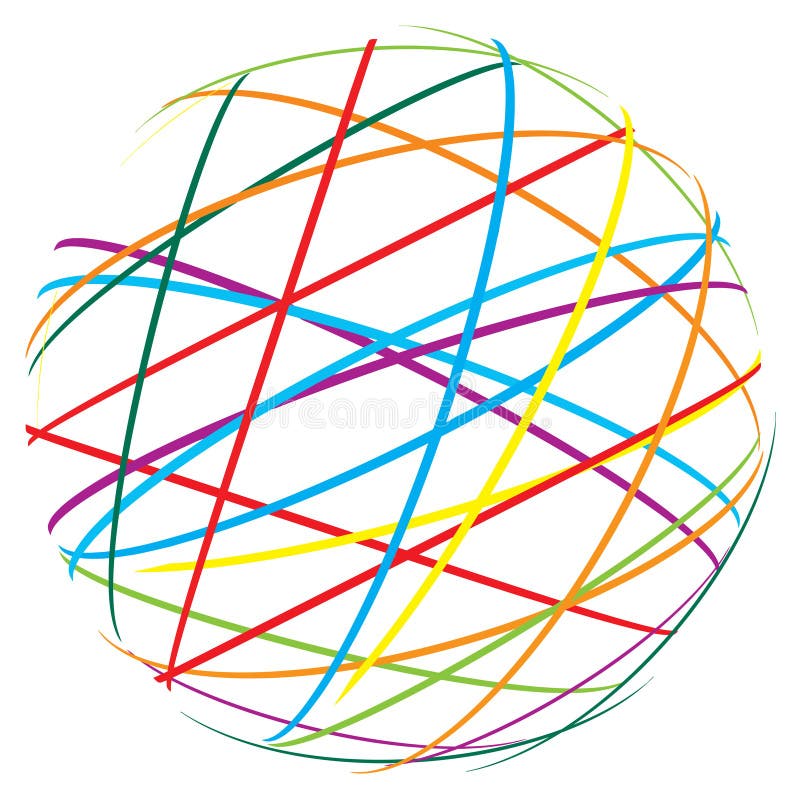 Esfera Abstrata Das Linhas De Cor Ilustração Stock - Ilustração de ...