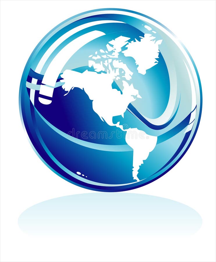 Icono azul del mundo ilustración del vector. Ilustración de blanco ...