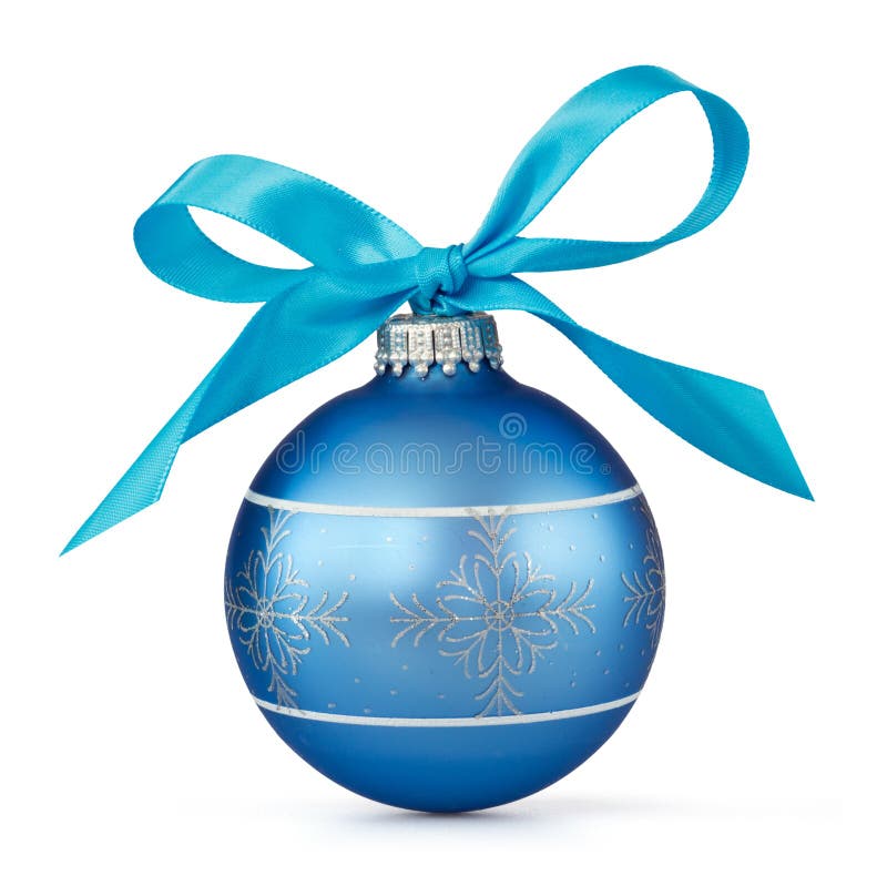 Esfera azul do Natal imagem de stock. Imagem de fita - 27828215