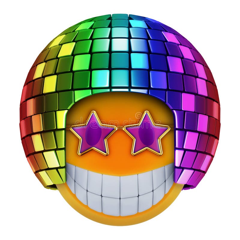 Esfera De Emoji Com Bola Do Disco Ilustração Stock - Ilustração de ...
