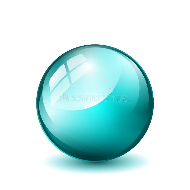 Esfera De La Bola De La Turquesa Aislada Stock de ilustración ...