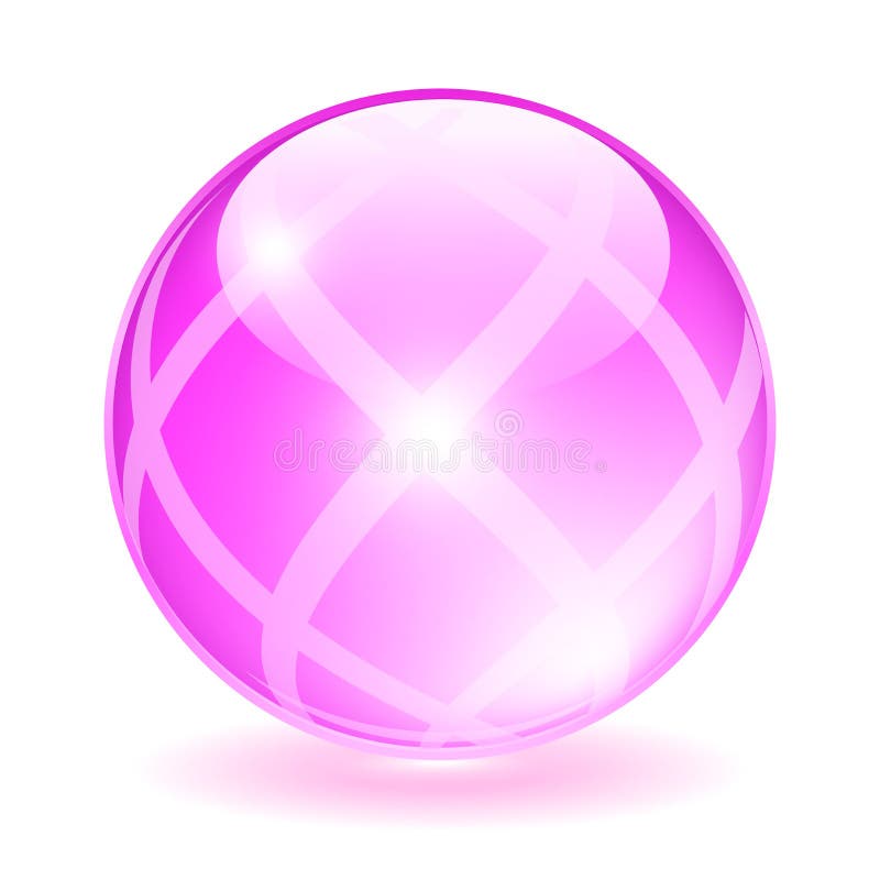 Esfera De Vidro Cor-de-rosa Ilustração do Vetor - Ilustração de isolado ...
