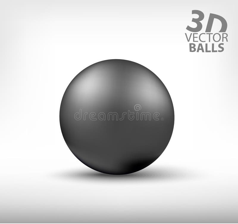 Esfera Realista Gris Oscuro Sola Bolas 3D Stock de ilustración ...
