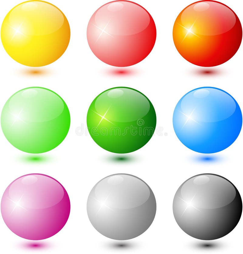Esferas De Cristal Coloreadas Ilustración del Vector - Ilustración de ...