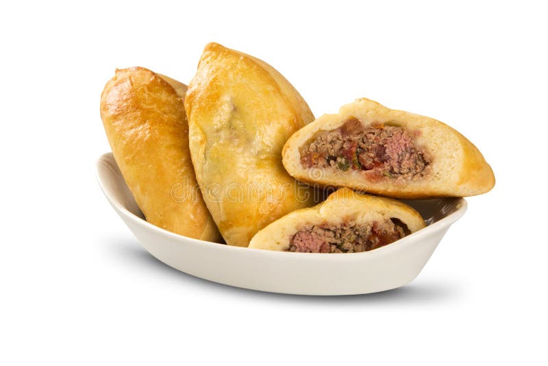 Esfiha Meat on the White Background. Stock Photo - Image of basil, food ...