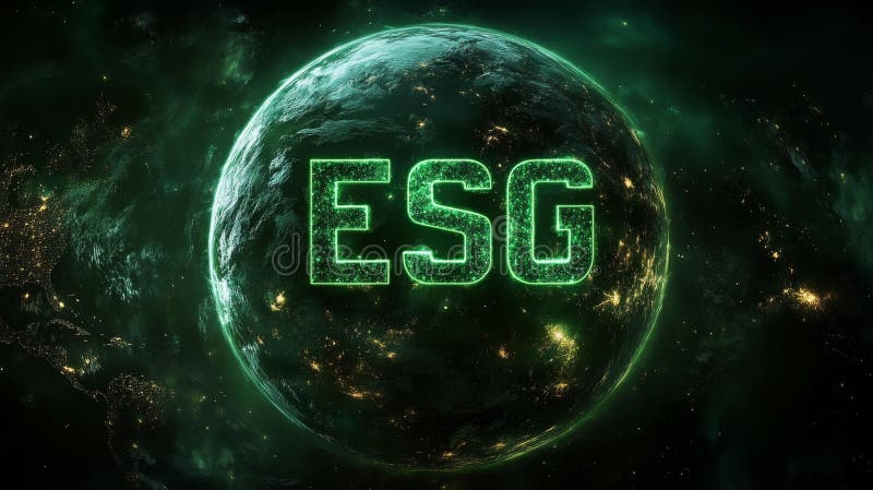 ESG Concept with Glowing Earth Generative AI Stock Illustration ...