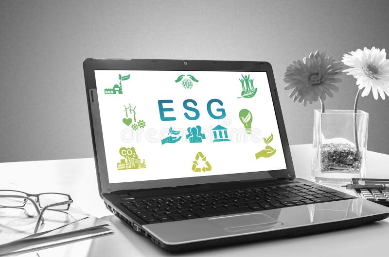 Esg Concept on a Laptop Screen Stock Photo - Image of strategy ...