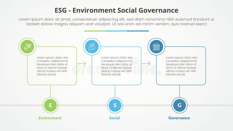 ESG Frameworks Infographic Concept for Slide Presentation with Outline ...