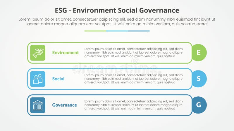 ESG Frameworks Infographic Concept for Slide Presentation with Outline ...